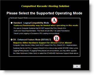 Selecting The Hardware Support Mode